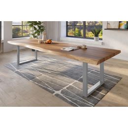 Esstisch Titan XL / naturfarben / 320x120 / U-Gestell Silber