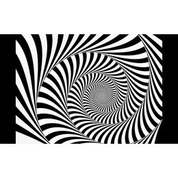 Fototapete papermoon "Abstrakte Spirale Schwarz & Wei&szlig;", bunt, B:3m L:2,2m, Vlies, Tapeten