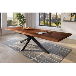 Esstisch Titan XL / nussbaumfarben / 320x120 / Spider-Gestell Schwarz