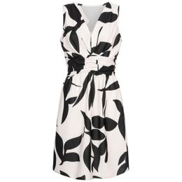 Shirtkleid CLOUD 5IVE "CLOUD 5IVE Dress with floral print", Damen, Gr. S, US-Gr&ouml;&szlig;en, schwarz, beige, 95% Polyester, 5% Elasthan, normal, U-Boot-Ausschnitt, Kleider Shirtkleid