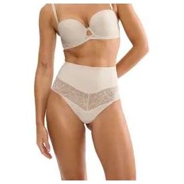 Slip Triumph "Comfort Contour Highwaist String", Damen, Gr. S, beige, Microtouch, Obermaterial: 58% Polyamid, 42% Elasthan, Unterhosen Slip, flache formende Spitze