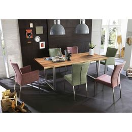 Baumkantentisch SIT / naturfarben / 180x90 / U-Gestell Silber