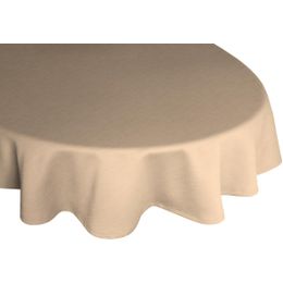 Tischdecke WIRTH "WIESSEE" Gr. 1, beige (natur), B:160cm L:220cm, Baumwolle, Leinen, Modal, Tischdecken, Tischdecke, oval