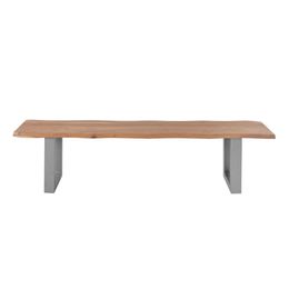Sitzbank ANNI / naturfarben / 200 cm / U-Gestell Silber
