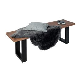 Sitzbank ANNI / nussbaumfarben / 120 cm / U-Gestell Schwarz