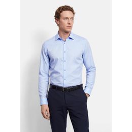 Businesshemd OLYMP "OLYMP Level Five, body fit, Kent", Herren, Gr. 41, Normaler Arm, bleu, 100% Baumwolle, Hemden