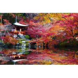 Fototapete papermoon "Japanischer Garten", bunt, B:3m L:2,23m, Vlies, Tapeten