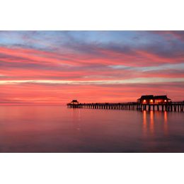 Fototapete papermoon "HOLZ-BR&Uuml;CKE-STEG MEER OZEAN SEE STRAND SONNE THAILAND", bunt, B:3m L:2,23m, Vlies, Tapeten