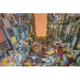 Fototapete papermoon "NEW YORK TOKYO CITY SKYLINE", bunt, B:3m L:2,23m, Vlies, Tapeten