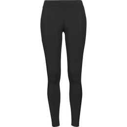 Leggings Urban Classics "Urban Classics Damen Ladies Tech Mesh Stripe Leggings", Damen, Gr. XS, US-Gr&ouml;&szlig;en, schwarz, 80% Polyamid, 20% Elasthan, gestreift, skinny fit, Hosen Leggings