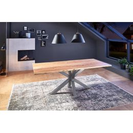Baumkantentisch FELINA 280 / naturfarben / 280x100 / Spider-Gestell Silber
