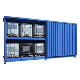 LaCont Gefahrstoff-Regalcontainer zur passiven Lagerung, HxBxT 3660 x 7060 x 1530 mm, Kapazit&auml;t 12 x 1000-l-IBC/KTC