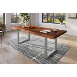 Esstisch Titan 240 / nussbaumfarben / 240x110 / U-Gestell Silber