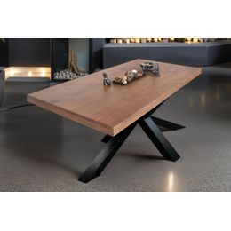 Esstisch RIO / Akazie nussbaumfarben / 300x100 / Spider-Gestell Schwarz
