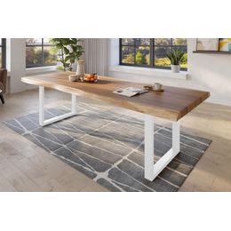 Esstisch Titan / naturfarben / 260x110 / U-Gestell Wei&szlig;