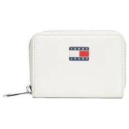 Tommy Hilfiger Geldb&ouml;rse TOMMY JEANS "TJW MUST SMALL ZA", Herren, ivory, Lederimitat, Basic, Kleinlederwaren, Damen Geldbeutel, Portemonnaie mit Logoflagge