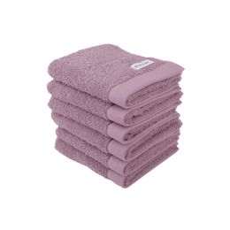 G&auml;stehandtuch Tom Tailor "G&auml;stetuch Color Bath Guest Towel 6er Pack" Gr. S, lila (mauve), B:30cm, Obermaterial: 100% Baumwolle CO., Handt&uuml;cher