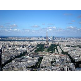 Fototapete papermoon "PARIS-FRANKREICH STADT SKYLINE TOUR EIFFEL KUNST MODE", bunt, B:3m L:2,23m, Vlies, Tapeten