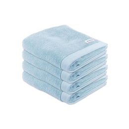 Handtuch Tom Tailor "Handtuch Color Bath Towel 4er Pack" Gr. M, blau (hellblau), B:50cm, Obermaterial: 100% Baumwolle CO., Handt&uuml;cher
