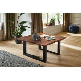 Couchtisch NOAH / nussbaumfarben / 80x80 / U-Gestell Schwarz