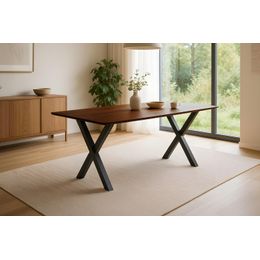 Esstisch Roberto / 140x80 / X-Gestell Schwarz