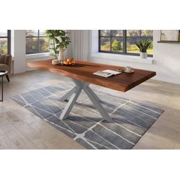 Esstisch Titan 240 / nussbaumfarben / 240x110 / Spider-Gestell Silber