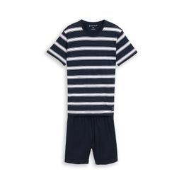 Tom Tailor Herren Pyjama-Set mit Streifenmuster, blau, Gestreift, Gr. 50