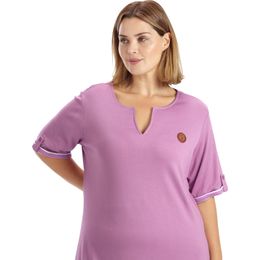 sheego Gro&szlig;e Gr&ouml;&szlig;en Shirtkleid mit Kontrast-Ringelstoff, orchidee, Gr&ouml;&szlig;e 50 - Damen