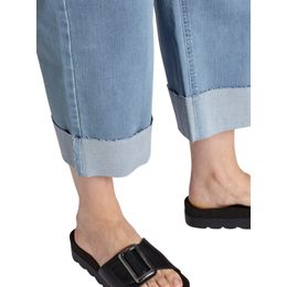 sheego Gro&szlig;e Gr&ouml;&szlig;en 7/8-Jeans mit breitem Saum-Umschlag, blue-bleached, Gr&ouml;&szlig;e 48 - Damen