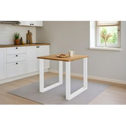 Esstisch Salvador / 90x90 / U-Gestell Wei&szlig;
