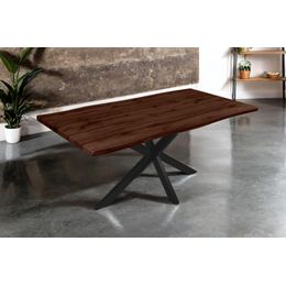 Esstisch JOSY / nussbaumfarben / 180x90 / Spider-Gestell Schwarz