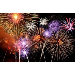 Fototapete papermoon "Berstendes Feuerwerk", bunt, B:3m L:2,2m, Vlies, Tapeten