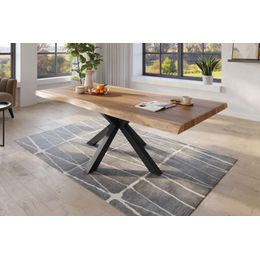 Esstisch Titan XL / naturfarben / 240x120 / Spider-Gestell Schwarz