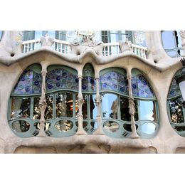 Fototapete papermoon "Abstraktes Haus", bunt, B:3m L:2,23m, Vlies, Tapeten