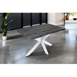 Esstisch JOSY / graufarben / 120x80 / Spider-Gestell Wei&szlig;