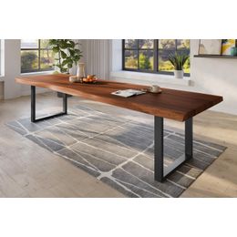 Esstisch Titan XL / nussbaumfarben / 320x120 / U-Gestell Schwarz