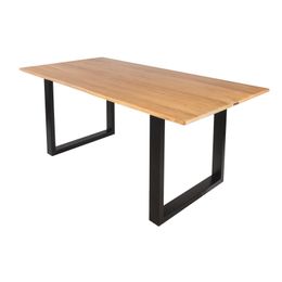 Baumkantentisch MAILO B-Ware / naturfarben / 140x80 / U-Gestell Schwarz