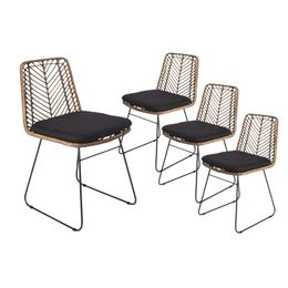 Rattanstuhl KAIRO B-Ware / Braun / 4er-Set