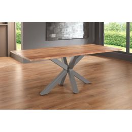 Baumkantentisch SPYRO 240 / naturfarben / 240x100 / Spider-Gestell Silber