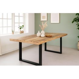 Esstisch RIO / Akazie naturfarben / 240x100 / U-Gestell Schwarz