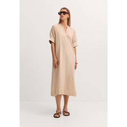 Blusenkleid Bugatti "Modern Fit", Damen, Gr. 46, Normalgr&ouml;&szlig;en, 50, beige, 100% Baumwolle, unifarben, normal, Kleider Blusenkleid, mit seitlichen Schlitzen