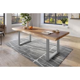 Esstisch Titan / naturfarben / 240x110 / U-Gestell Silber
