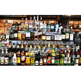 Fototapete papermoon "BAR REGAL WHISKEY COGNAC", bunt, B:3m L:2,23m, Vlies, Tapeten