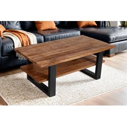 Couchtisch PATRICK / Mango honigfarben / 115x65 / U-Gestell Schwarz