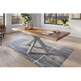 Esstisch Titan / naturfarben / 200x110 / Spider-Gestell Silber