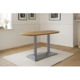 Bistrotisch EMELIAN / 110x50 / S&auml;ulen-Gestell Silber