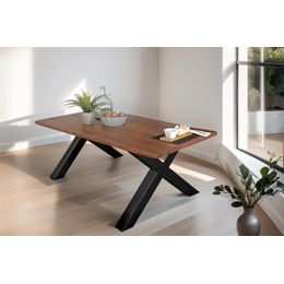 Baumkantentisch TOMASO / nussbaumfarben / 140x80