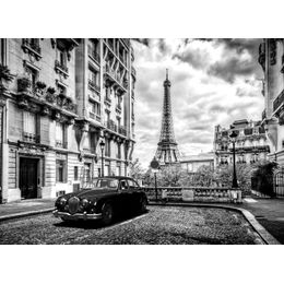 Fototapete papermoon "Paris Schwarz & Wei&szlig;", schwarz (schwarz, wei&szlig;), B:3m L:2,23m, Vlies, Tapeten