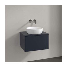 Villeroy & Boch Villeroy und Boch Antao Waschtisch-Unterschrank L29050HG mit Beleuchtung, 1 Auszug, 600 x 360 x 500 mm, Front ohne Struktur, Midnight Blue Matt Lacquer / Midnight Blue Matt Lacquer