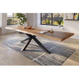 Esstisch Titan XL / naturfarben / 300x120 / Spider-Gestell Schwarz